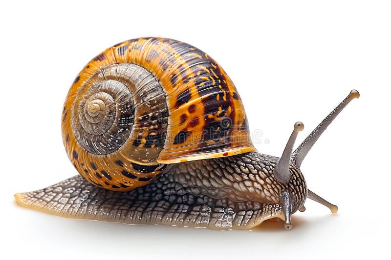 A Snail is on a White Background. Generative AI Stock Photo - Image of ...