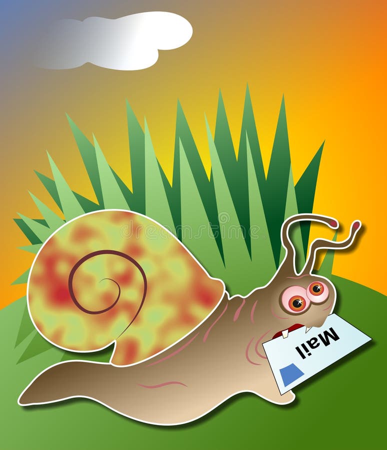 Snail Mail. Concept Illustration Stock Vector - Illustration of mail ...