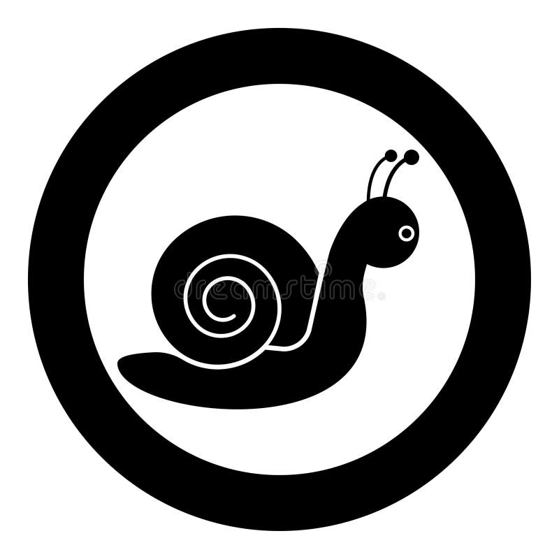 Snail Mollusc Icon in Circle Round Black Color Vector Illustration ...