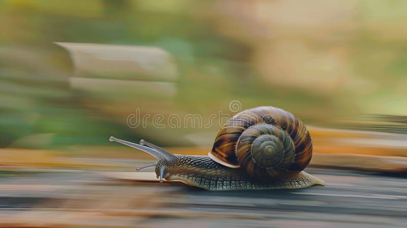 Snail Moving at High Speed with Blur Stock Illustration - Illustration ...