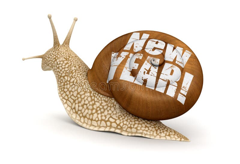 Snail New Year (clipping Path Included) Stock Illustration ...