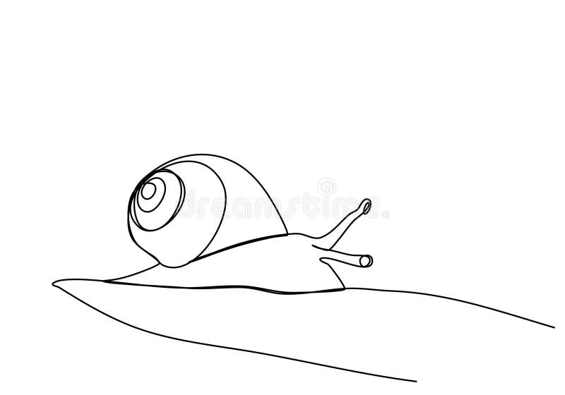 Snail. One Line Drawing Animation with Alpha Channel Stock Vector ...