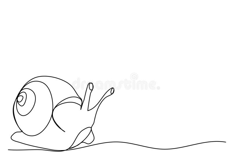 Snail. One Line Drawing Animation with Alpha Channel Stock Vector ...