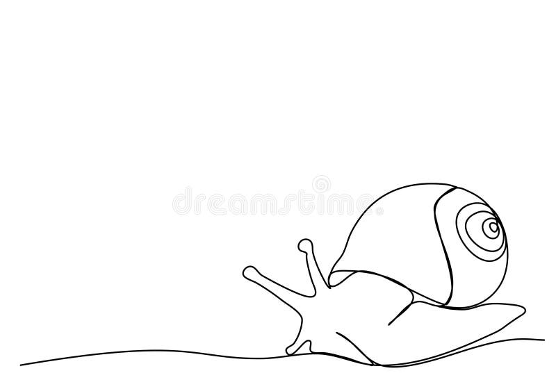 Snail. One Line Drawing Animation with Alpha Channel Stock Illustration ...