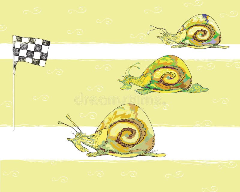 Snail racing stock vector. Illustration of racing, three - 31202439