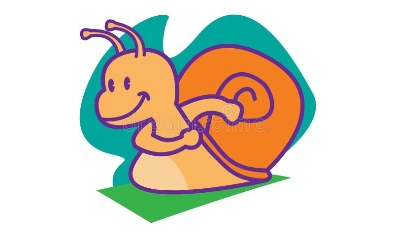 Snail Run stock vector. Illustration of vector, icon - 66752410