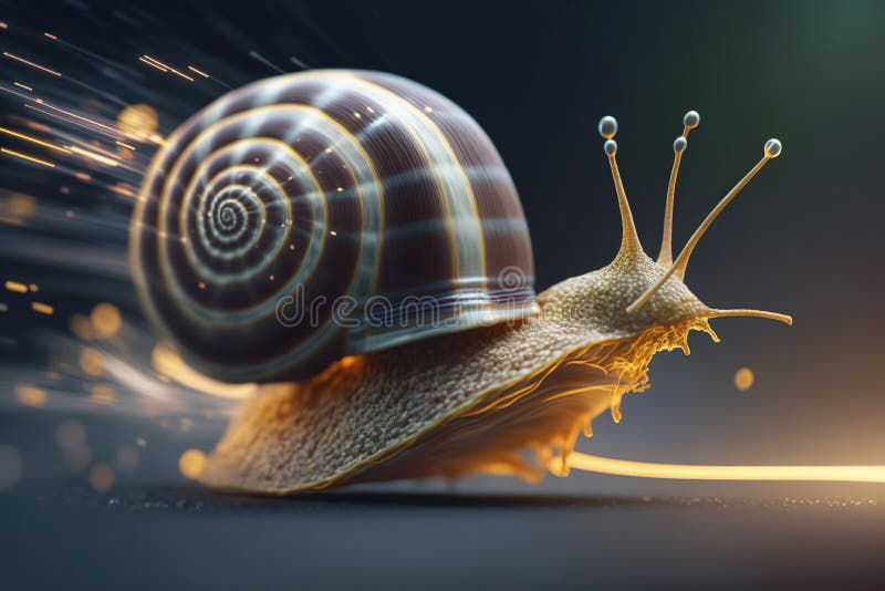 Snail Running at Lightspeed. Generative AI Stock Illustration ...
