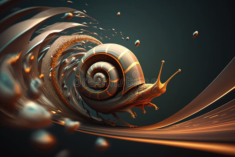 Snail Running at Lightspeed. Generative AI Stock Illustration ...
