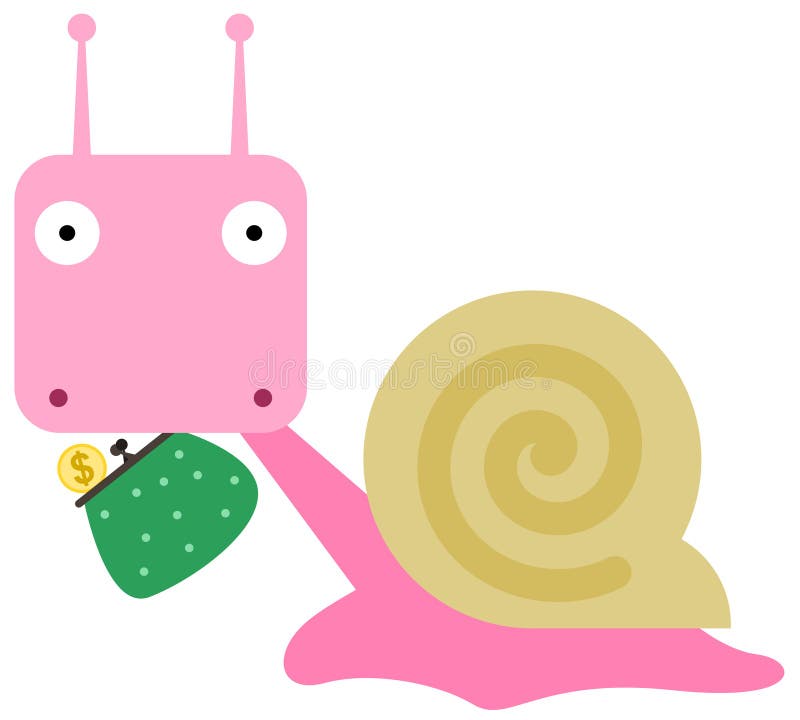 Snail s coin purse stock illustration. Illustration of earn - 38626757
