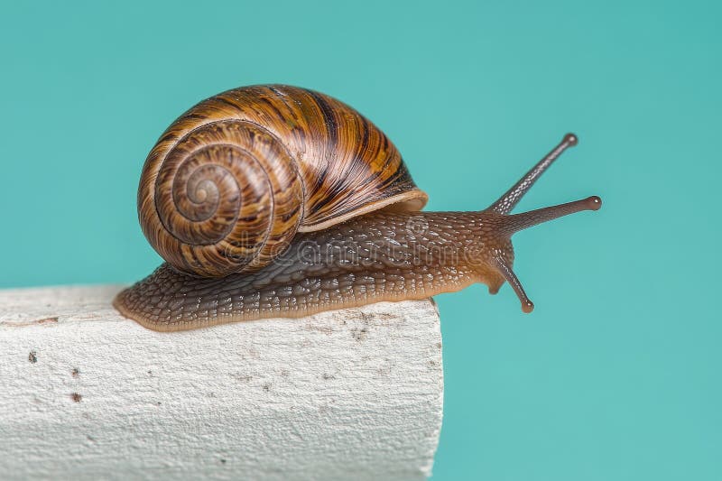 Snail Slowly Gliding Across a Smooth Surface in a Serene Environment ...
