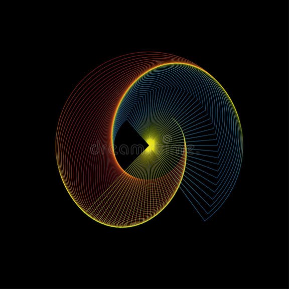 Snail Shape Colorful Vector Image on Black Background Stock Photo ...