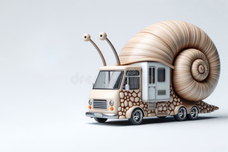 A Snail-shaped Vacation Car. Space for Text. Stock Illustration ...
