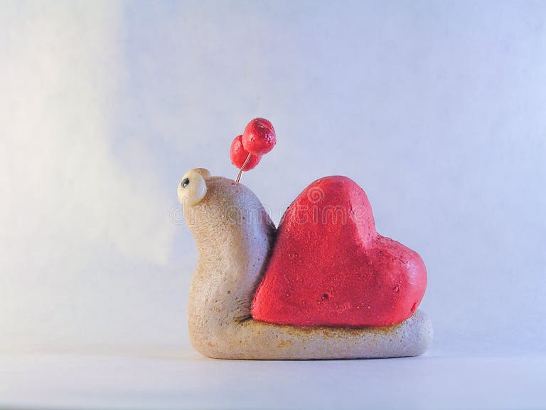 Snail with Shell in the Form of Heart Stock Image - Image of form ...