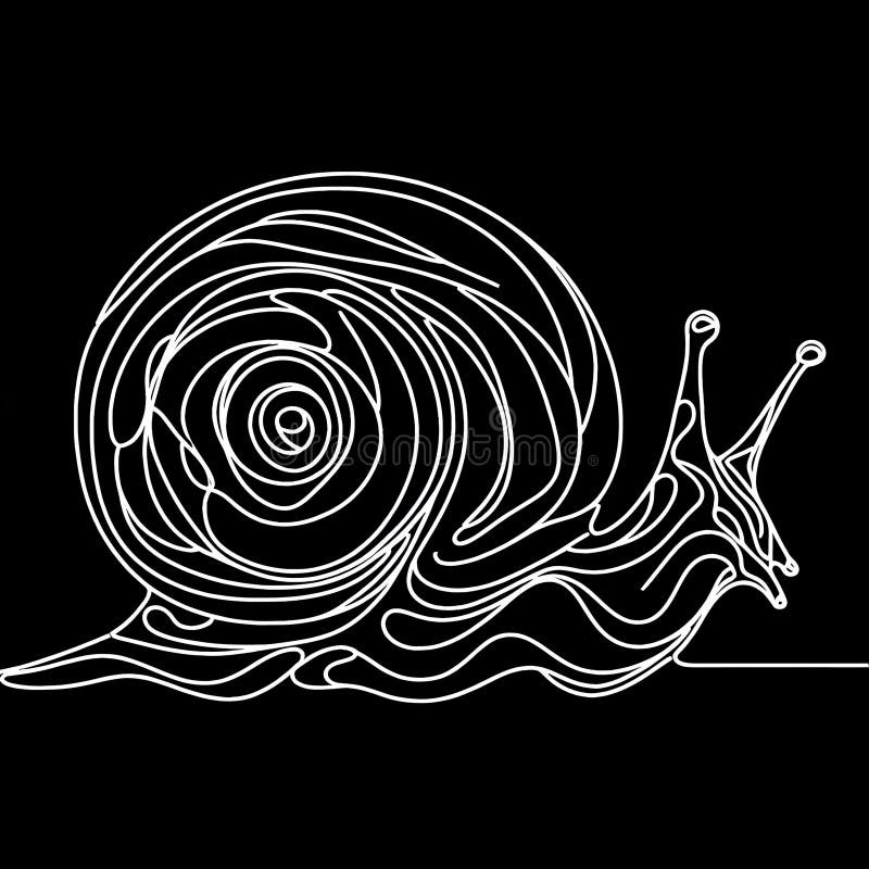 A Snail with a Shell that Has a Spiral Pattern in Black and White ...