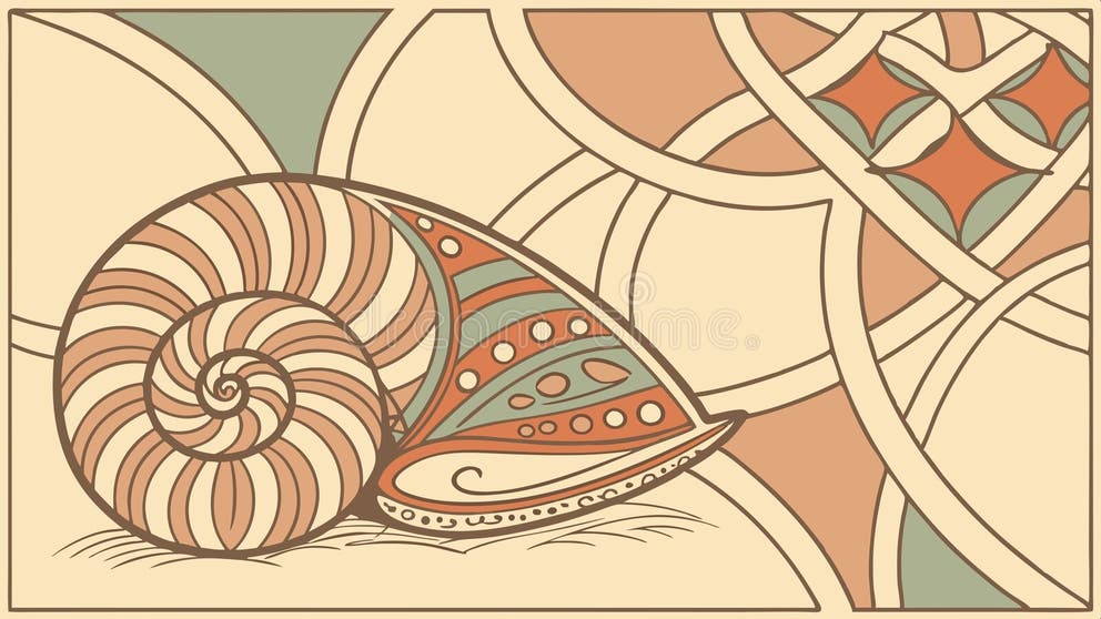 Snail Shell Pattern Design, Nature and Decorative Art Vector Design ...