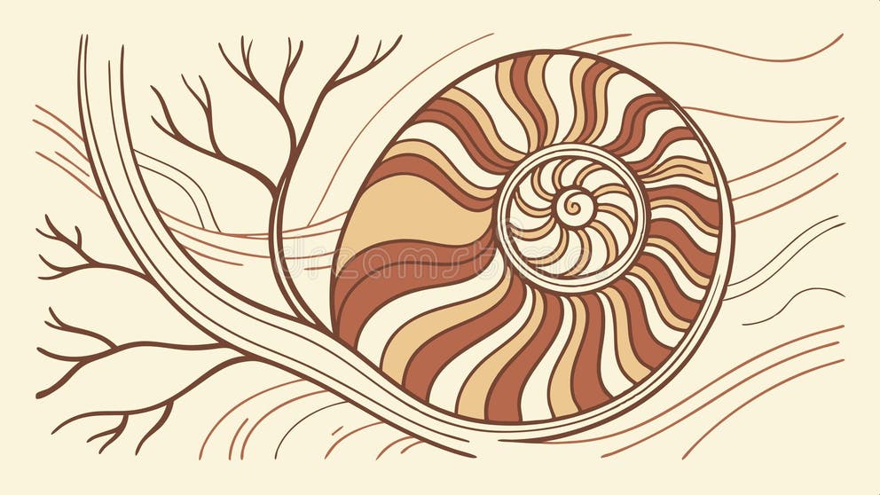 Snail Shell Pattern, Natural Texture, Organic Design Element Vector ...