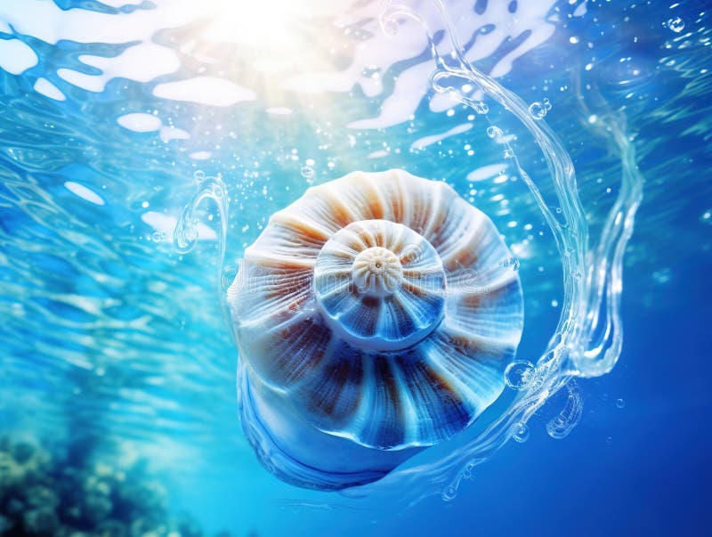 Snail Shell Spiral Detail Made with Generative AI Illustration Stock ...