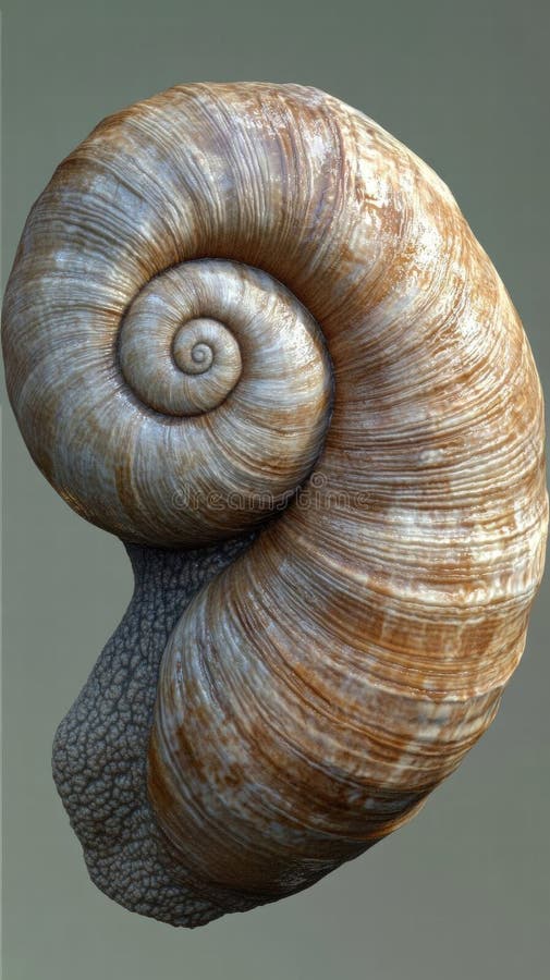 Snail Shell Spiral Shows Intricate Growth and Natural Form Theme Stock ...