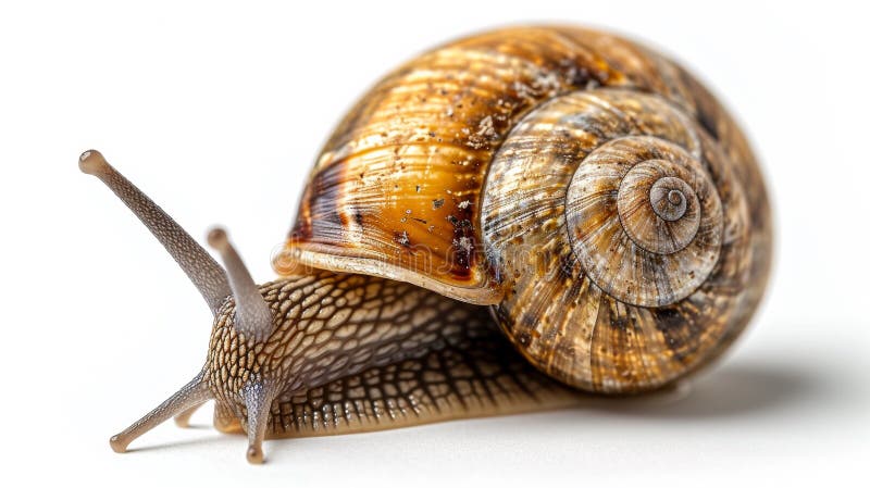 A Snail is Shown on a White Background with Its Shell Open, AI Stock ...