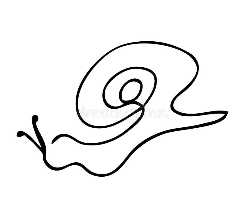 Snail Simple Vector Sketch Single One or Continuous Line Stock Vector ...