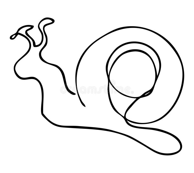 Snail Simple Vector Sketch Single One or Continuous Line Stock Vector ...