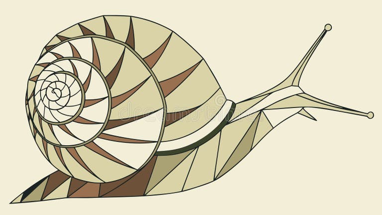 Snail with Spiral Shell, Slow and Steady Progress. Vector Design ...