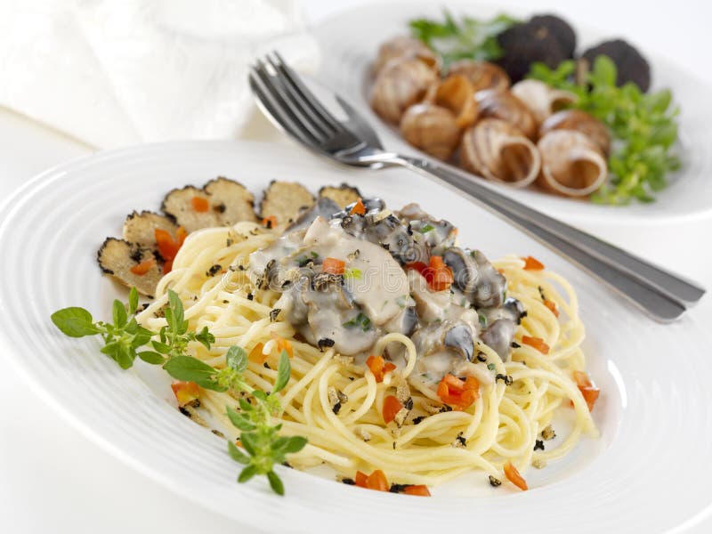 Snail stew stock photo. Image of pasta, food, spoon, white - 26546988