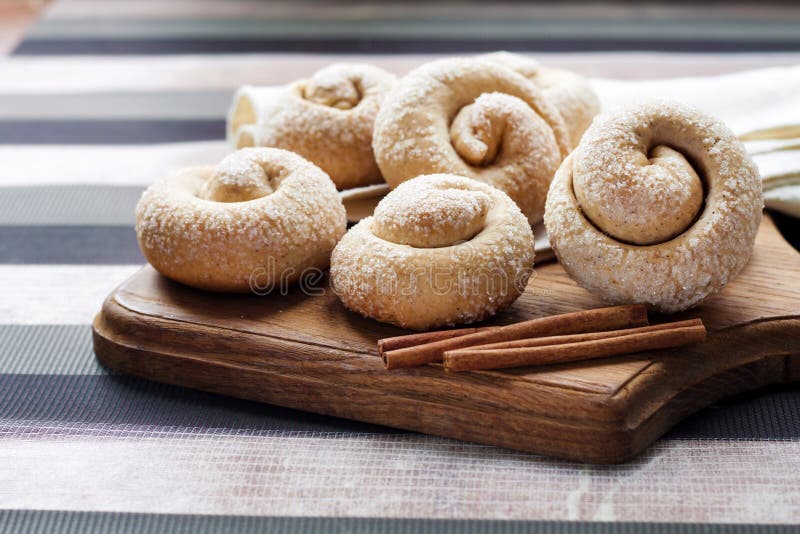 Snail Sugar Cookies with Cinnamon Stock Photo - Image of flour ...