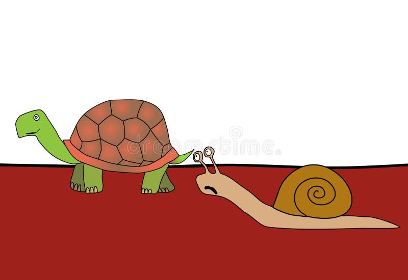 Snail and tortoise - race stock illustration. Illustration of race ...