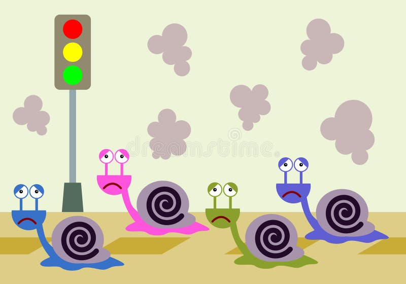 Snail Traffic stock illustration. Illustration of cartoon - 31342408