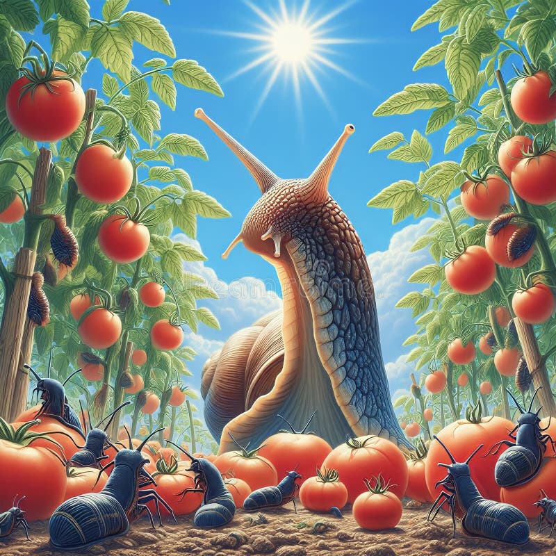 A snail under the hot sun stock illustration. Illustration of unique ...