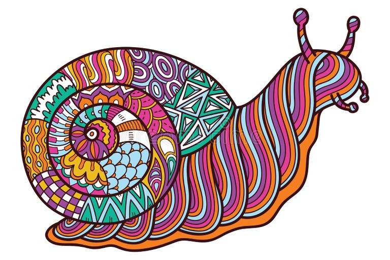 Snail stock vector. Illustration of zentangle, mollusk - 70829520