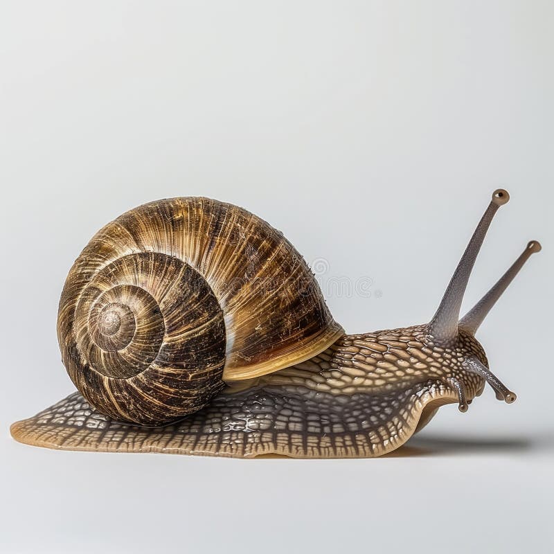 Snail on a White Background Stock Photo - Image of wild, invertebrate ...