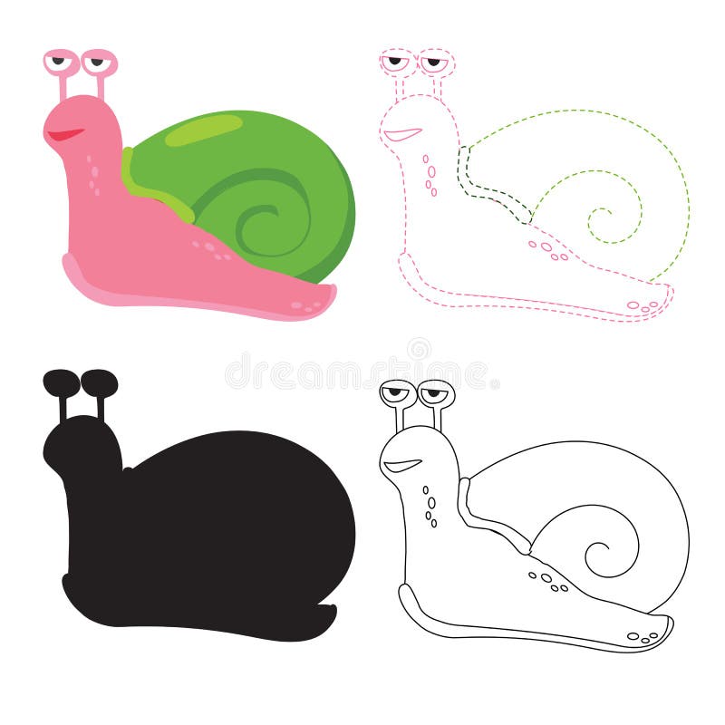 Snail Worksheet Vector Design for Kid Stock Vector - Illustration of ...
