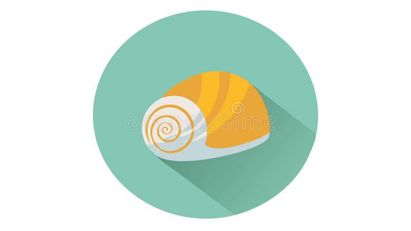 Snail Yellow Shell Green Background Icon Vector, Vector Design ...