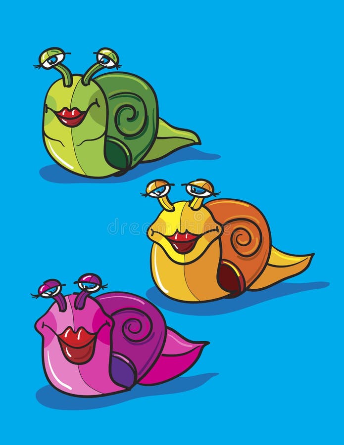Cute Cartoon Snail stock vector. Illustration of spot - 16471036
