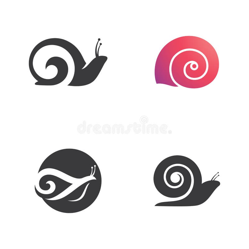 Snails Logo Vector on White Background Stock Illustration ...