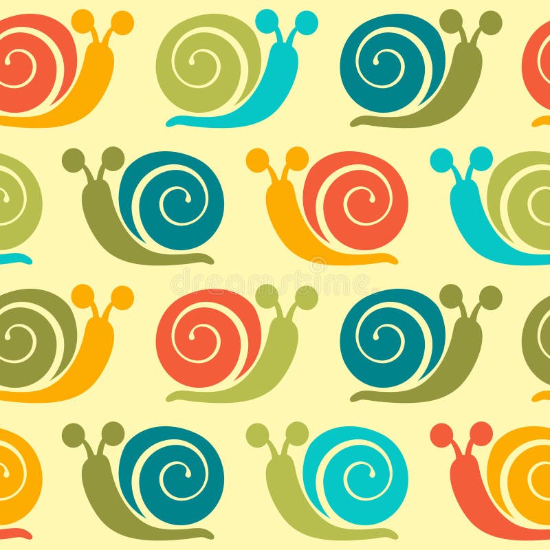 Snails pattern stock vector. Illustration of childish - 31940794