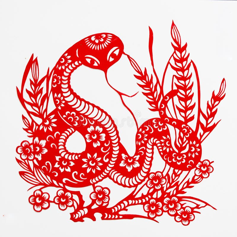 Snake,color Paper Cutting. Chinese Zodiac. Stock Image - Image of grow ...