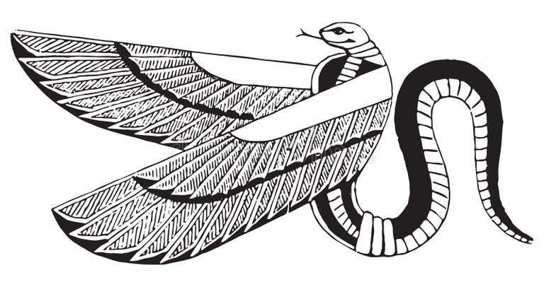 Snake Uraeus Tattoo. Set of Egypt Labels and Elements. Vector Set ...