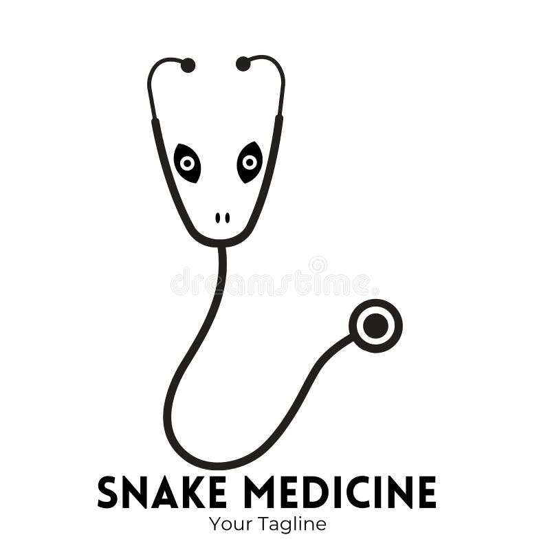 Medical Instrument Stethoscope Combined with Snake Head Stock Vector ...