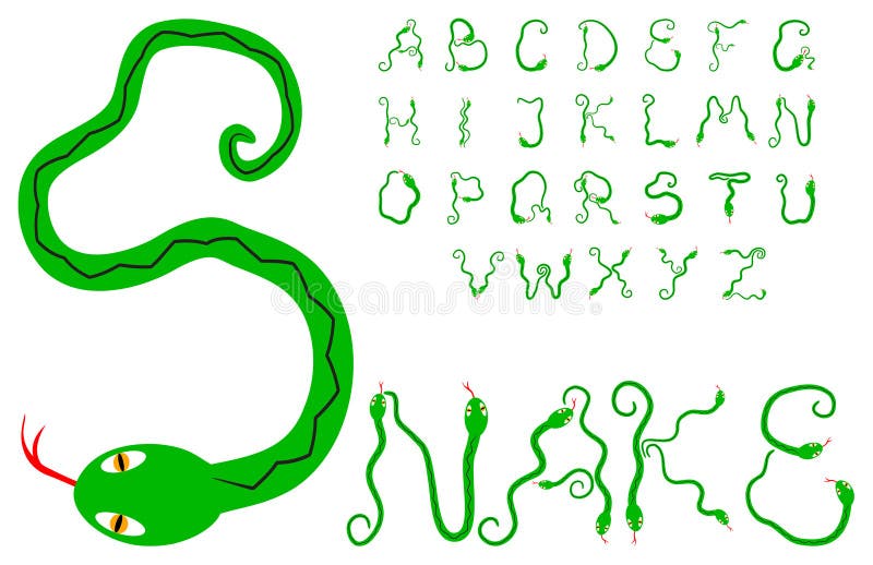 Snake alphabet stock vector. Illustration of alphabet - 19519841