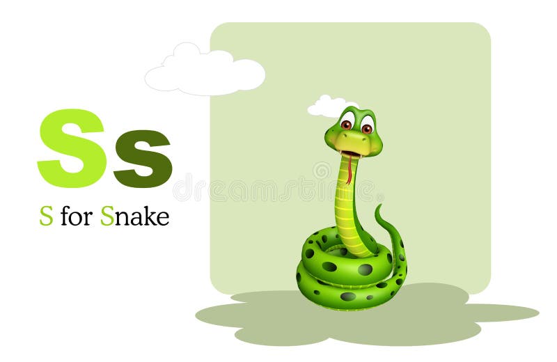 Snake with alphabet stock illustration. Illustration of cartoon - 70056751