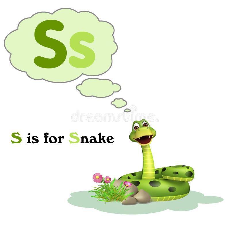 Snake with alphabet stock illustration. Illustration of graphic - 70057703