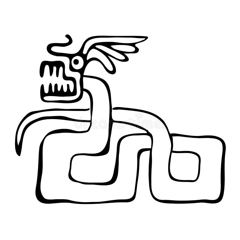 Aztec symbol Coatl stock vector. Illustration of mexico - 31605789