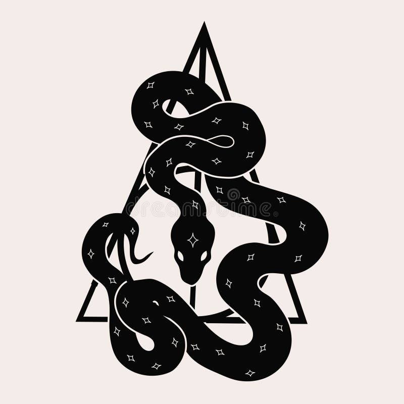 Snake Animal Magical Wild on the Magic Sign. Vector Illustration Stock ...