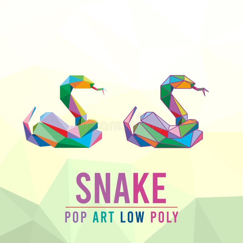SNAKE ANIMAL PET POP ART LOW POLY LINE LOGO ICON SYMBOL Stock Vector ...