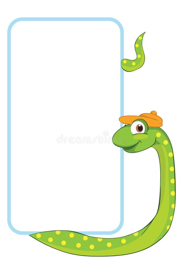 Snake frame with flowers 1 stock illustration. Illustration of color ...
