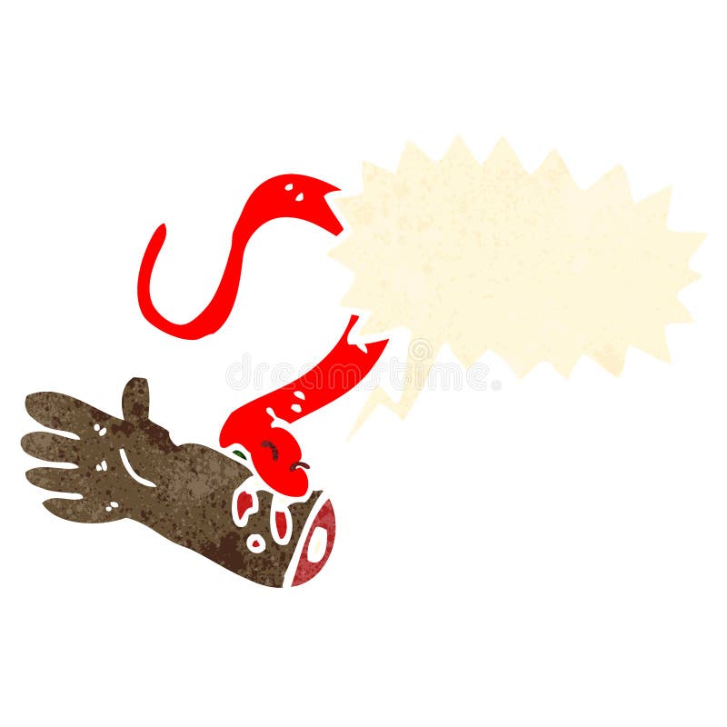 Snake Biting Arm Retro Cartoon Stock Vector - Illustration of drawn ...