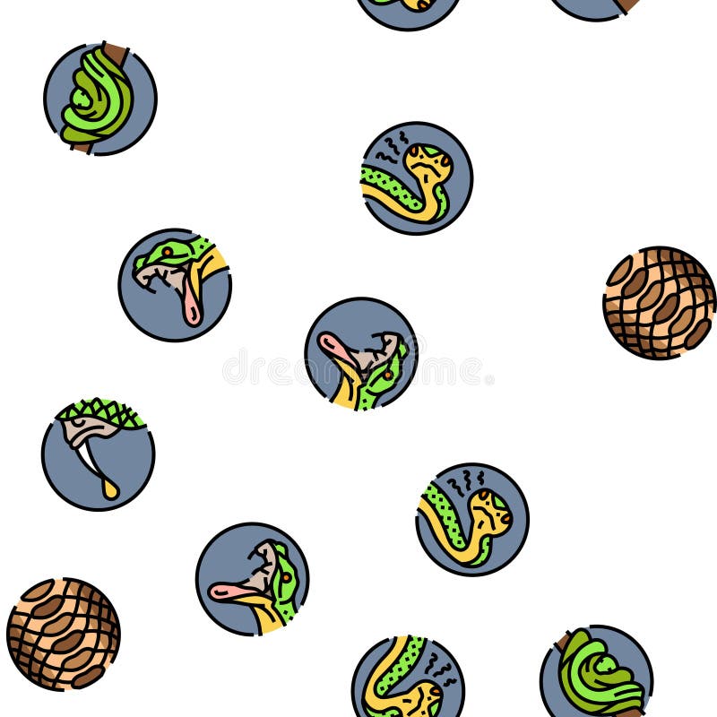 Snake Black Serpent Viper Cobra Vector Seamless Pattern Stock Vector ...